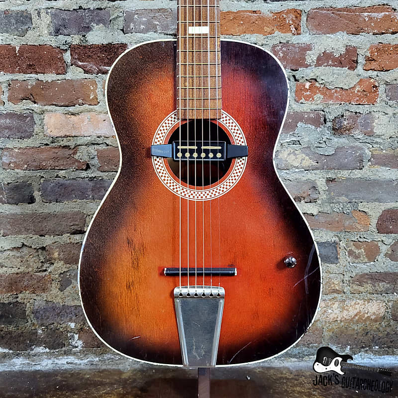 Silvertone "Atomic" Parlor Acoustic Guitar w/ Goldfoil Pickup | Reverb