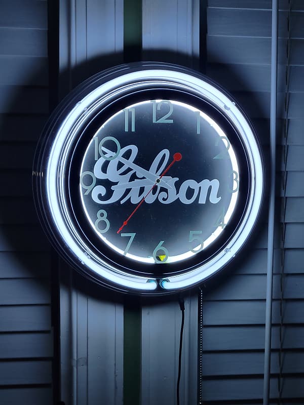Gibson Guitars Pre-War Script Logo Double Neon Black/White | Reverb
