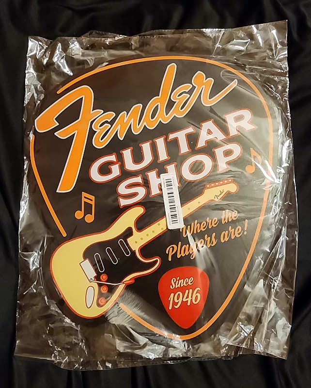 Fender Guitar Shop Sign - 15" tall (Black) - 2024 | Reverb