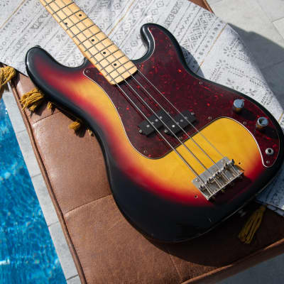 1970's Greco Precision Tele Bass - Three Tone Sunburst - Made | Reverb