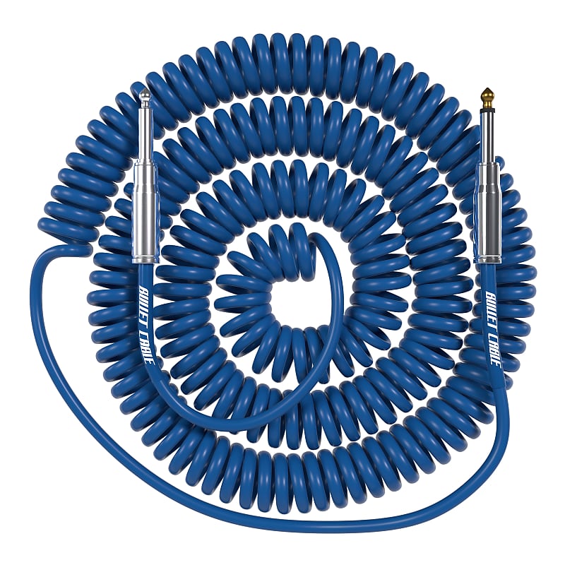 Bullet Cable 30′ Silent Blue Coil Cable | Reverb