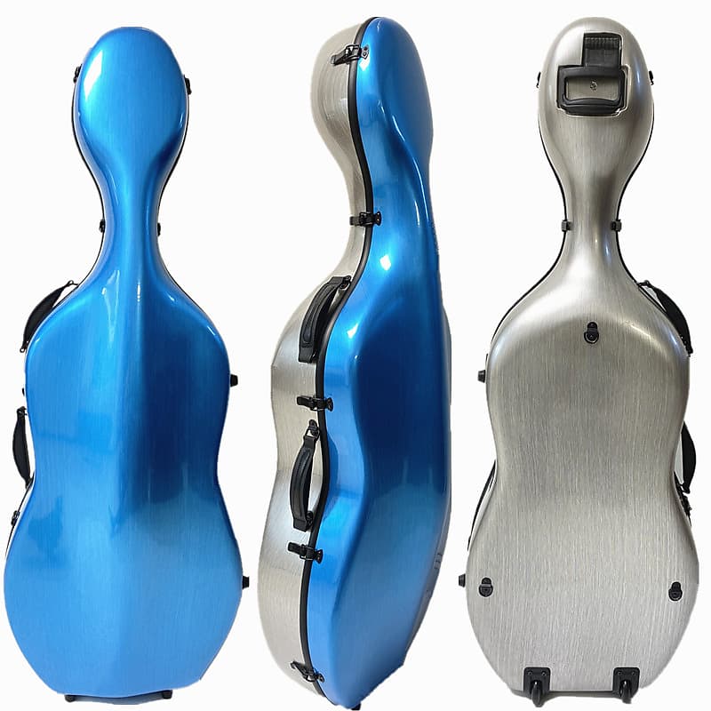 Grey+Blue color carbon fiber composite cello case 4/4 with | Reverb
