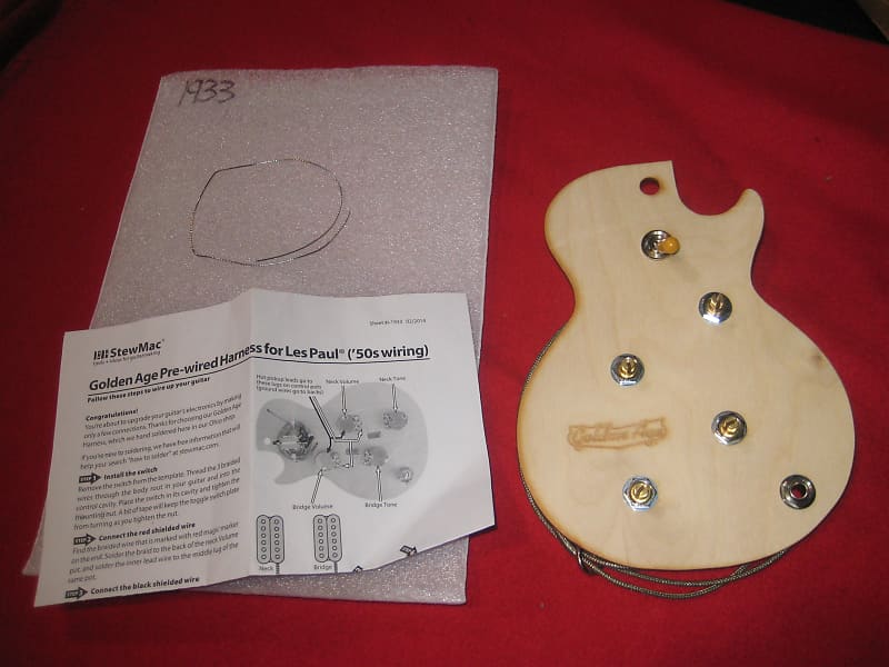 Golden Age pre-wired guitar wiring harness for LP, 50's | Reverb