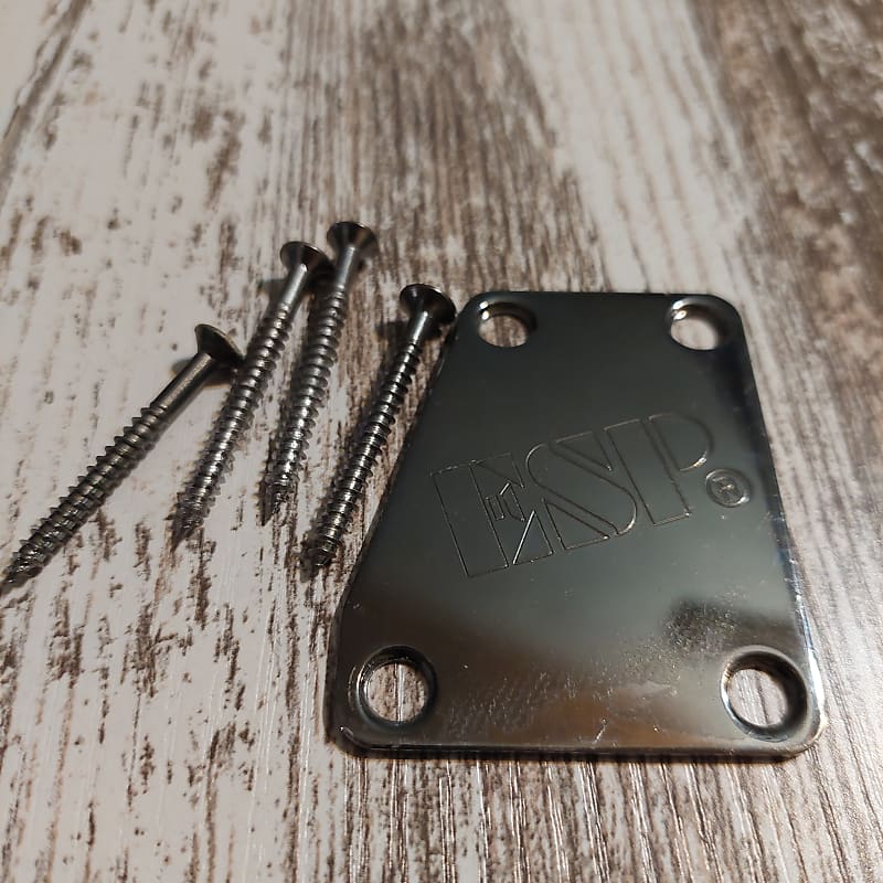 ESP LTD Black Chrome Bolt Plate w/ Screws off M100FM | Reverb