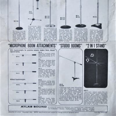Vintage 1960's Atlas Sound MS-10C microphone adjustable floor | Reverb