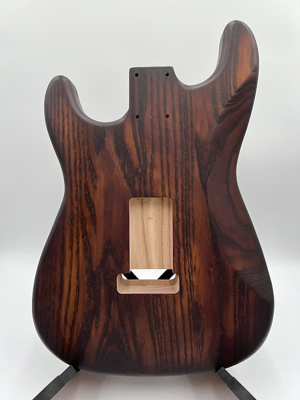 Warmtone Custom Guitars Custom Strat Body “Dark Tobacco” Ash | Reverb