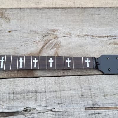 Custom Cross Inlays 22 fret guitar neck replacement Project | Reverb