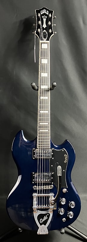 Guild S-100 Polara Deluxe Electric Guitar Pacific Blue Finish | Reverb