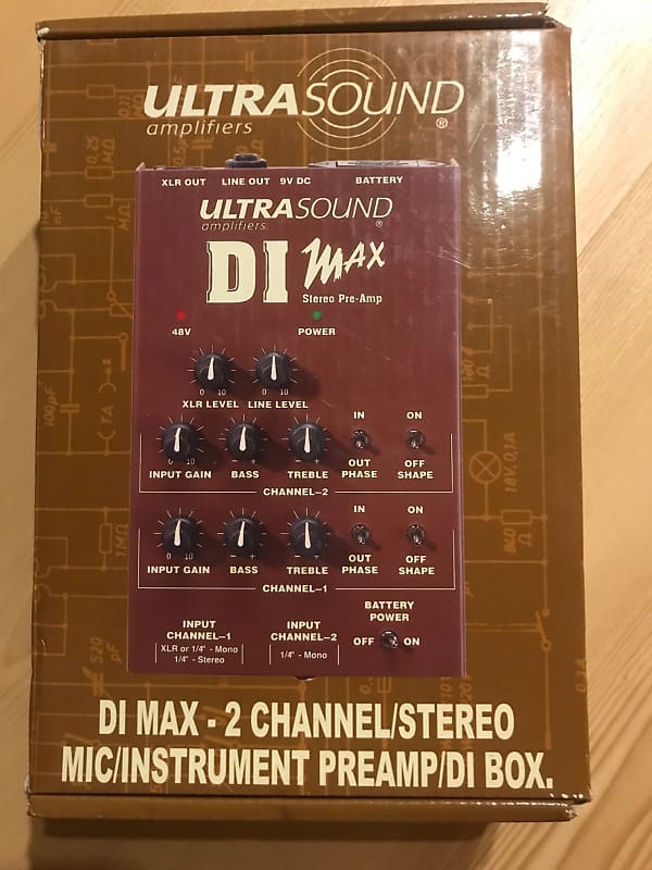 Ultrasound DiMax Stereo Pre-amp Preamplifier Guitar Preamp | Reverb
