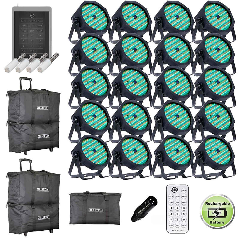 ADJ Mega Go Par64 Plus Rechargeable Par Cans (20-Pack) w | Reverb