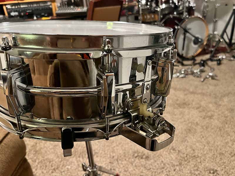 Ludwig 1969 LM410 5x14 Super Sensitive Snare Drum, Chrome | Reverb