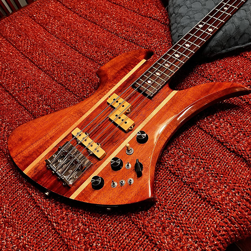 1984 B.C. Rich Mockingbird bass, natural, with original case | Reverb