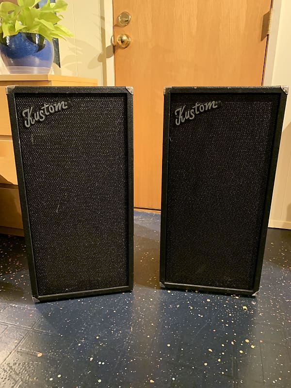 Kustom 2-10” Kustom PA guitar cab monitor 1970’s 1970’s Black | Reverb