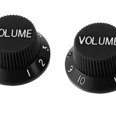 Guitar Bell Knobs (2), 0-11, For USA Split Shaft Pots - BLACK | Reverb