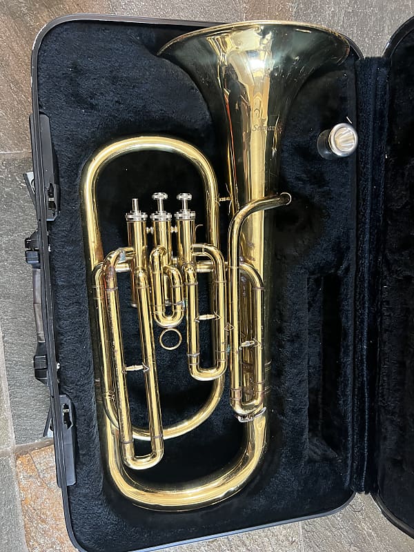Baritone with case and mouthpiece, Need repairing. Sell as | Reverb