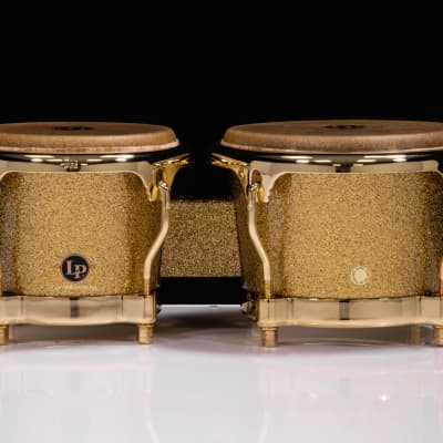 LP Galaxy Fiberglass Bongos Gold Sparkle with Gold Hardware | Reverb