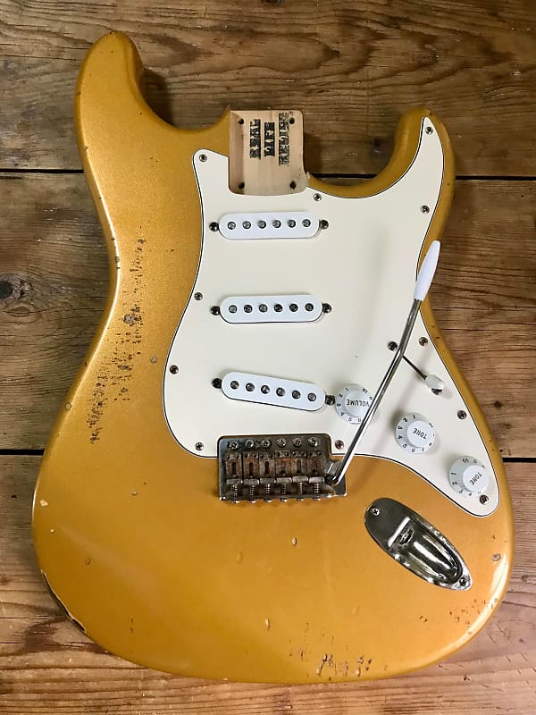 Real Life Relics Stratocaster body + Fender pickups etc. | Reverb