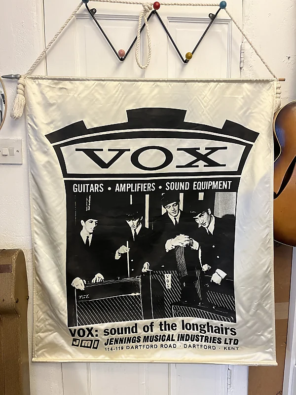 Vox The Beatles VOX Banner * Vintage * Memorabilia * | Reverb
