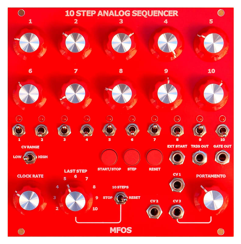 MFOS 10 Step Analog Sequencer Eurorack. 2022 Red/White | Reverb
