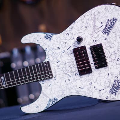 ESP Sonic the hedgehog guitar III - Classic Sonic Collage Art | Reverb