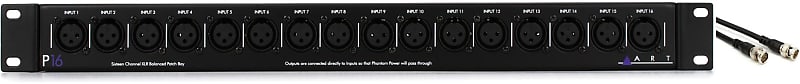 ART P16 16-channel XLR Balanced Patchbay Bundle with Hosa | Reverb