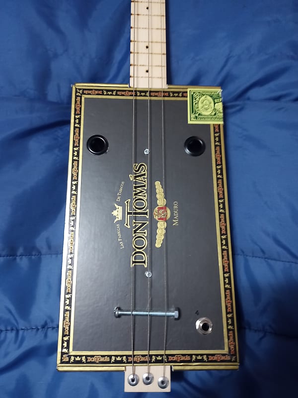 Cigar Box Guitar 3 String Electric Acoustic 2022 Grey w Slide | Reverb