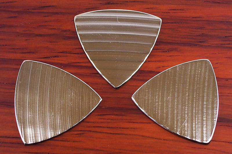Triangle sharp XL style guitar picks, made from cymbals. 3 | Reverb