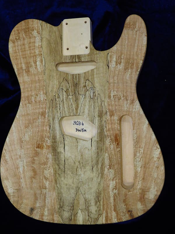 Basswood/ Spalted Maple Top Telecaster Tele Body Standard | Reverb