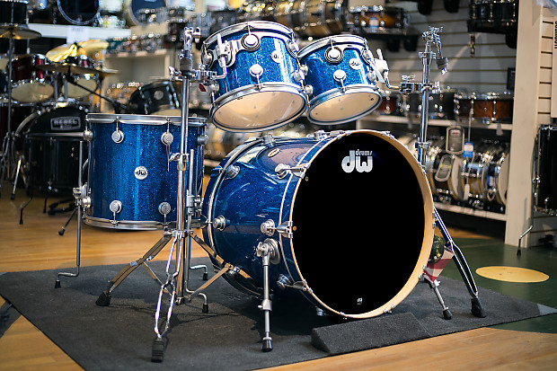 DW Collectors Series Kit in Blue Glass Finish Ply w/ Satin | Reverb
