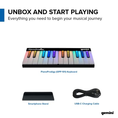 Gemini Sound PianoProdigy: Beginner's 24-Key Light-Up MIDI | Reverb