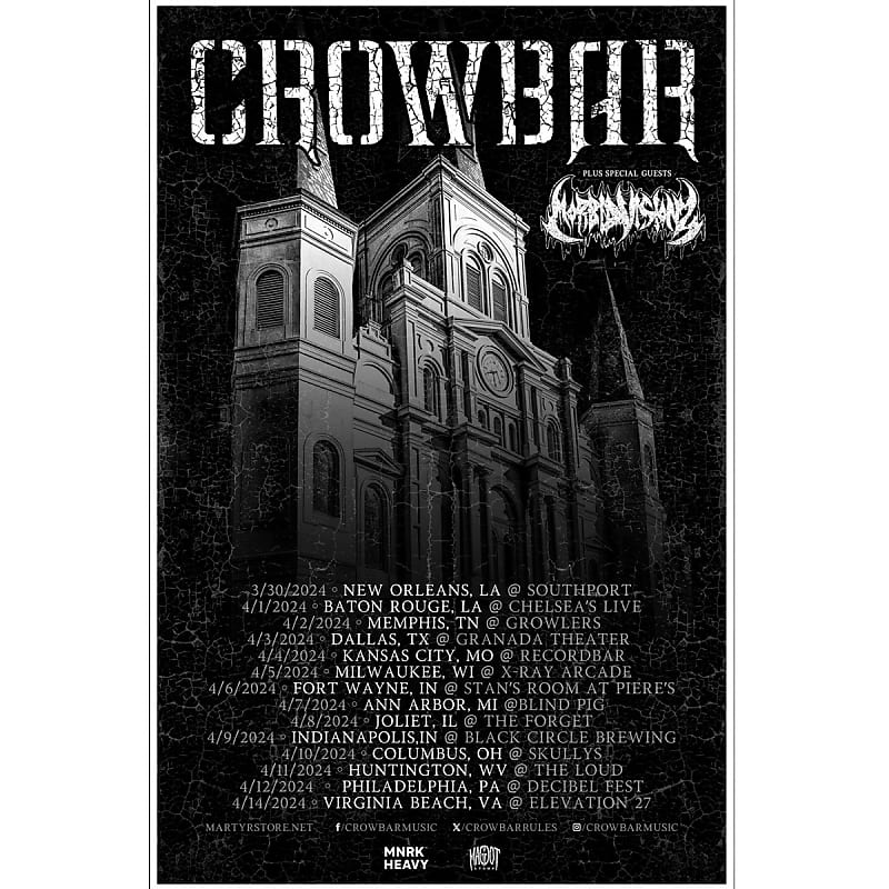 CROWBAR Spring Tour 2024 Ltd Ed New RARE Poster! Sludge Doom | Reverb