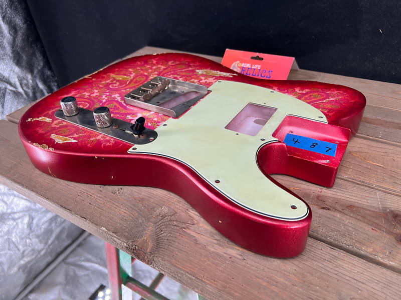 Real Life Relics Custom Class Tele® Body Pink Paisley Red | Reverb