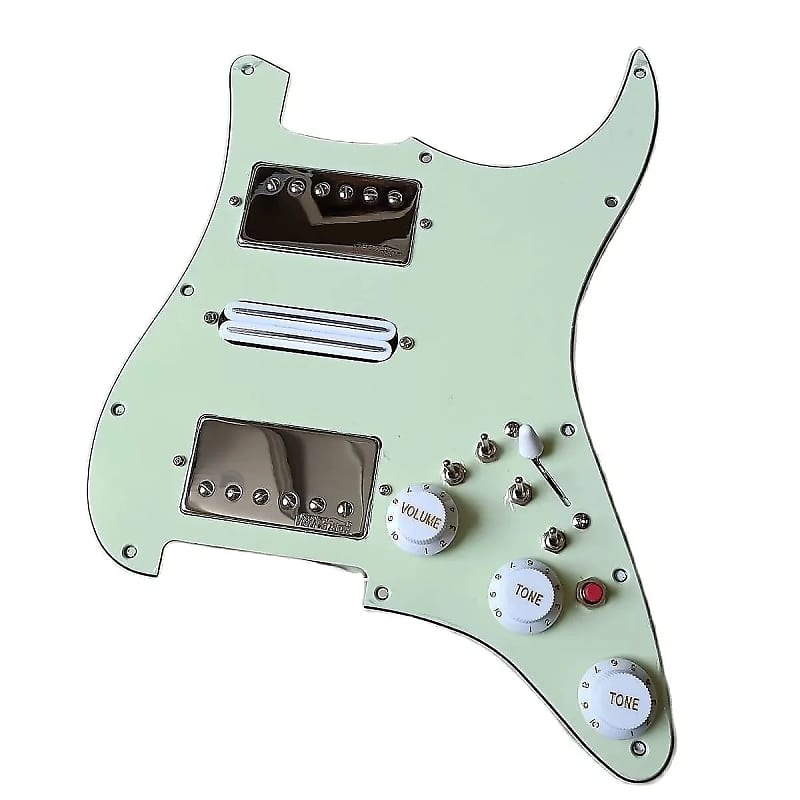 Mint Green Guitar Strat Style Loaded Prewired Pickguard | Reverb
