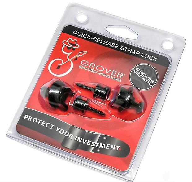GROVER Quick-Release Straplocks BLACK GP800B Strap Locks | Reverb UK
