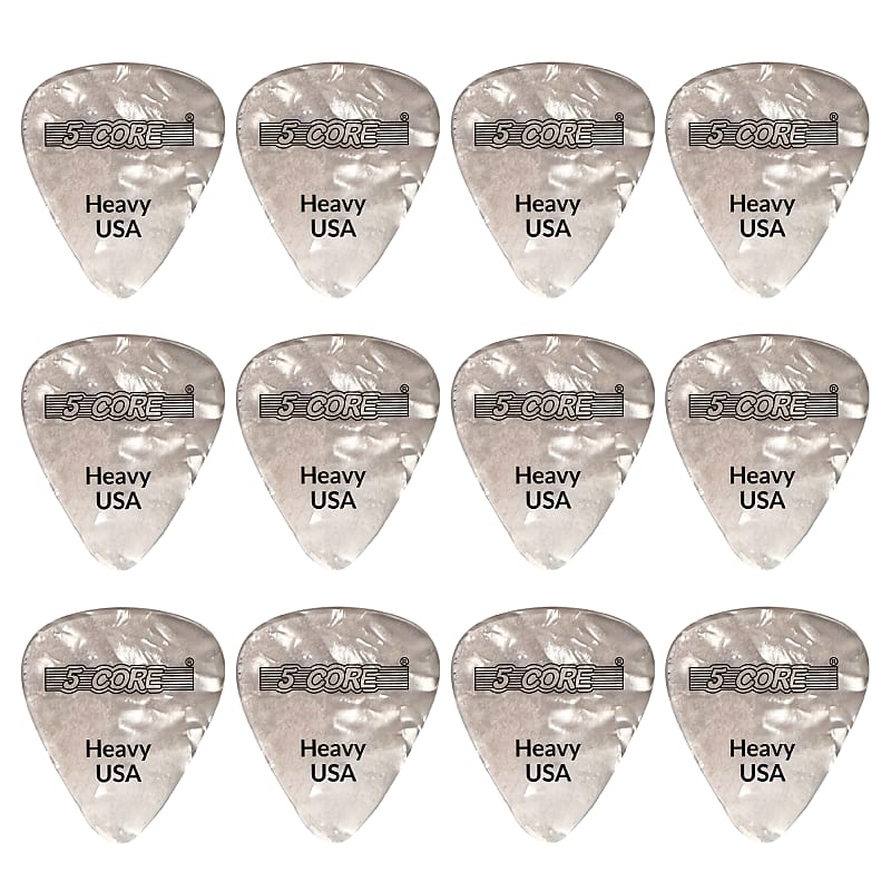 5 Core Guitar Picks 12 Piece 0.96mm Celluloid Heavy Gauge | Reverb