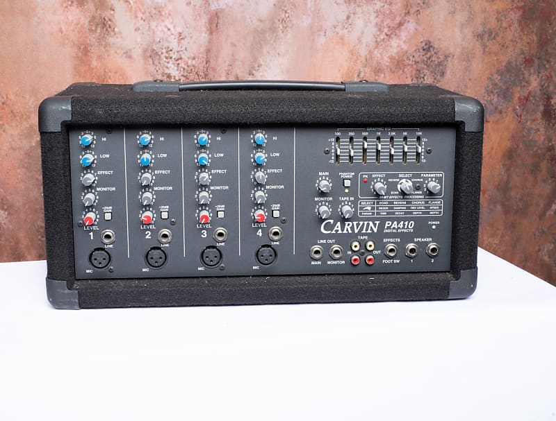 Carvin PA410 2002 Black 4 channel PA and 2, 200w 8ohm | Reverb