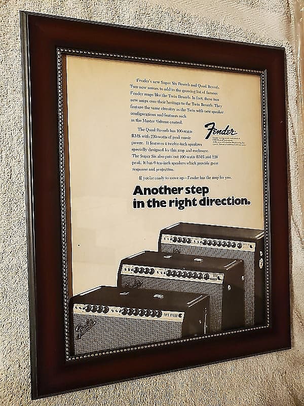 1972 Fender Promotional Ad Framed Twin Reverb, Quad | Reverb Australia