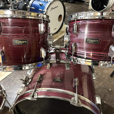 Tempro MIJ 60’s - Purple Strata 5 Pc Drum Set- Very Good Cond | Reverb