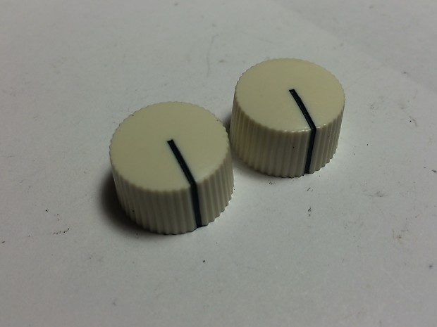2 Cream 1" Pointer Knobs; Screw-On Type for Guitar, AMp, | Reverb