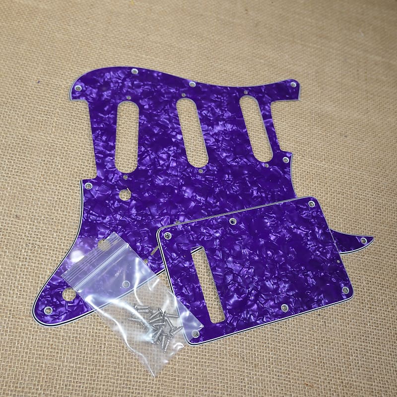 Pickguard + Back Plates Pearl Purple, for Fender Stratocaster | Reverb