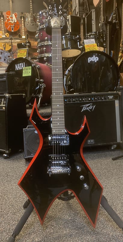 B.C. Rich Warlock Black with Red Trim | Reverb