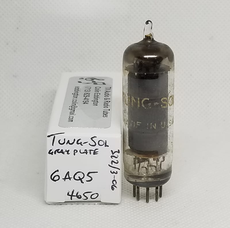 Tung-Sol Gray Plate 6AQ5 NOS 6AQ5A EL90 6005 6095 | Reverb