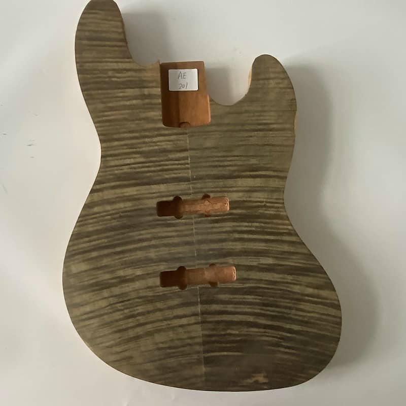 4 String Bass Unfinished Mahogany Body with Tiger Maple Top | Reverb