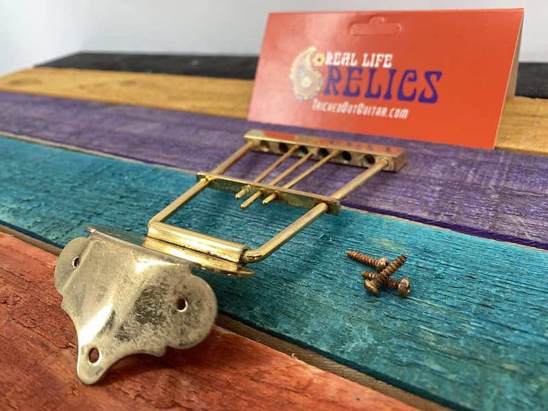 Real Life Relics Aged Gold Euro Style Tailpiece [AB10] | Reverb