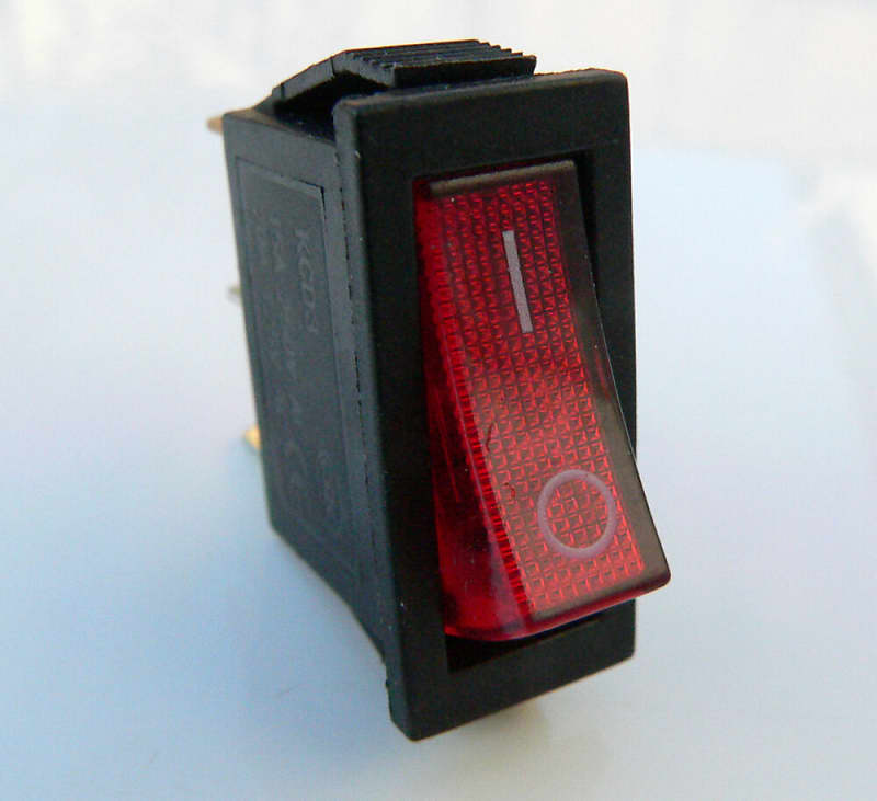 Red Neon Rocker Mains Power Switch for Guitar Amplifier SPST | Reverb