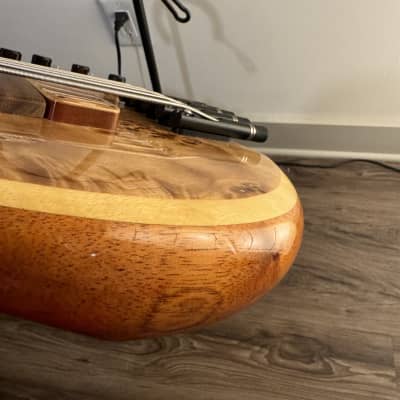 Camazon Explorer 2022 - Poplar Burl Headless 5 String Bass | Reverb