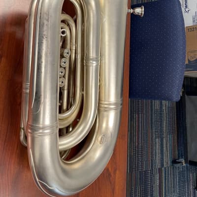 King 1241 Bb Concert Tuba 1977 - Silver | Reverb