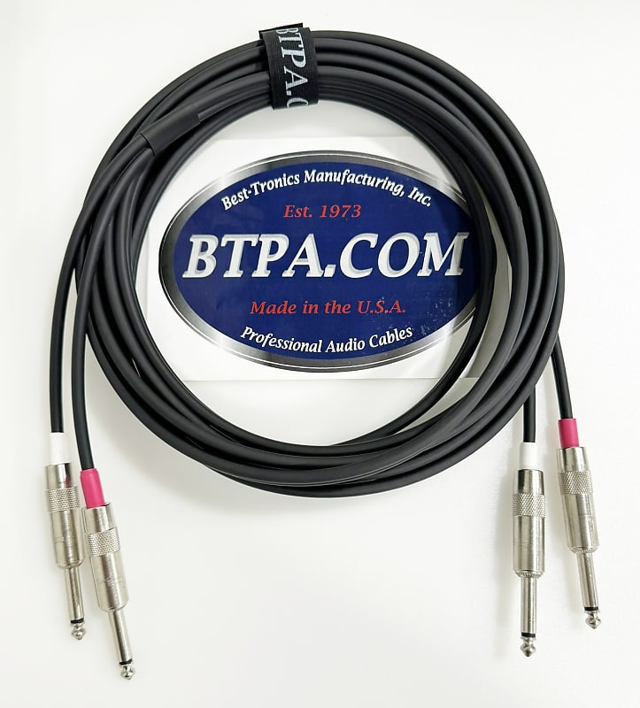 Best-Tronics Pro Audio 2 Channel TS-TS Dual Mono Cable 15 | Reverb