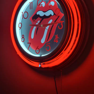 Rolling Stones Double Neon Red/White Wall Clock Killer Cool | Reverb