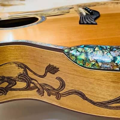Blueberry Handmade Acoustic Guitar Jumbo with Paua Shell | Reverb